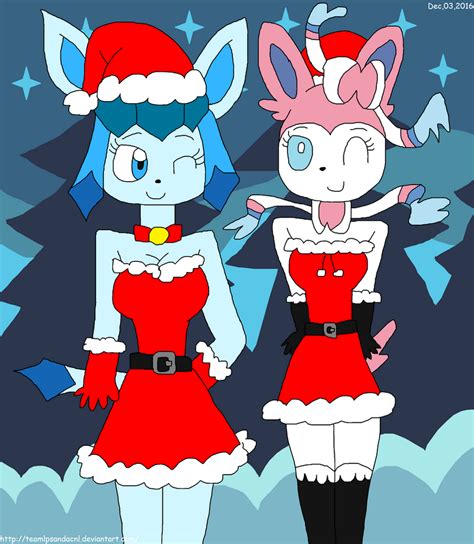 Kawaii Christmas Glaceon And Sylveon By Teamlpsandacnl On Deviantart