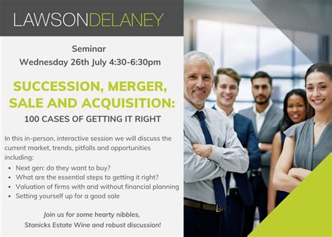 Event Registration For Succession Merger Sale And Acquisition 100 Cases Of Getting It Right