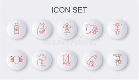 Set Line Electric Scooter Cyber Security Retro Wall Watch Usb Flash Drive With Lock Lock And