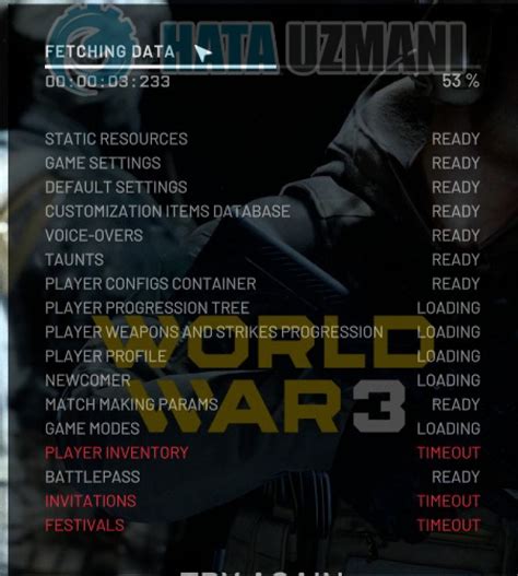 Düzeltme World War 3 Initializing Interface Timeout Çözümler Burada