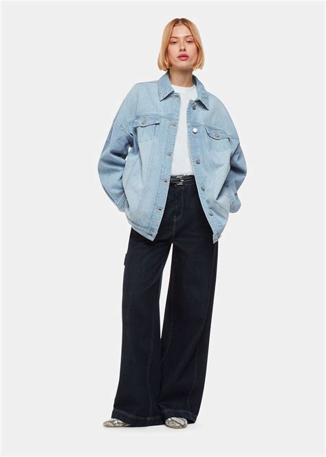 Pale Denim Tilly Oversized Denim Jacket Whistles Whistles Uk