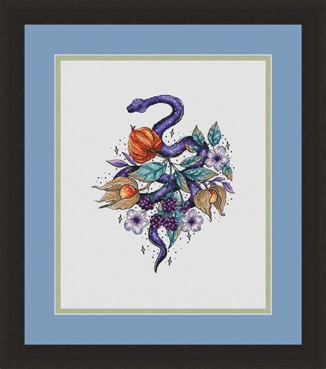 Blackberry Snake Cross Stitch Pattern Code Nk 192 Nadezhda Kazarina