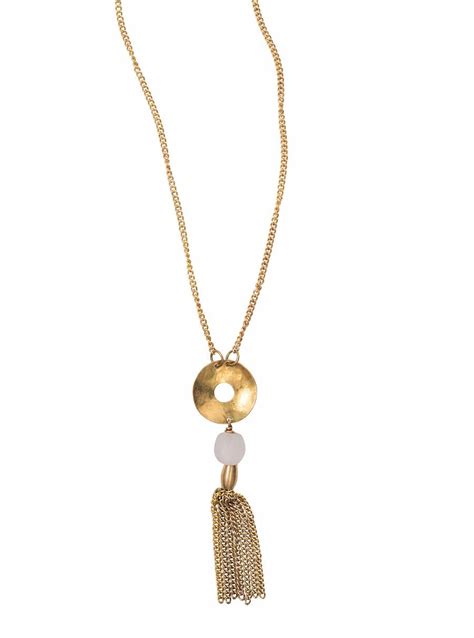 Radi Glass Bead Tassel Necklace Jimani Collections