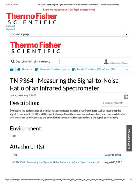 Tn 9364 Measuring The Signal To Noise Ratio Of An Infrared