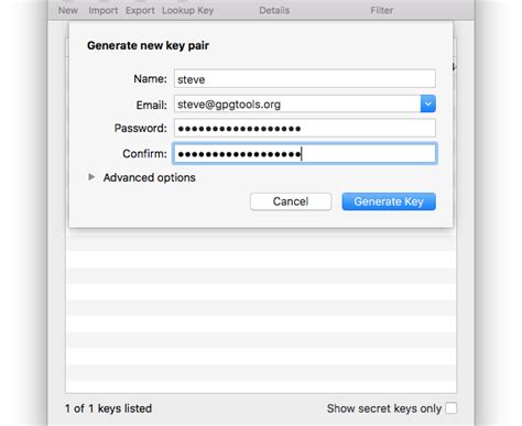 Generate A New Key Pair Gpg Keychain Oilever