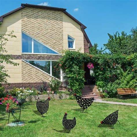 VGEBY Décoration de jardin Statue de coq de poulet décoration extérieure de jardin allée de