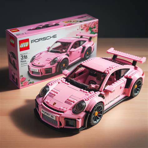 Pink Porsche Gt3 Rs Sport Car Pink Aesthetic Lego Toy Super Car T