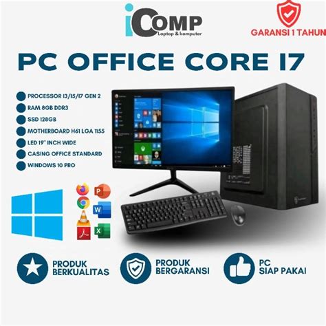 Jual Pc Komputer Office Core I Ram Gb Ssd Gb Fullset Monitor Siap Pakai Shopee Indonesia