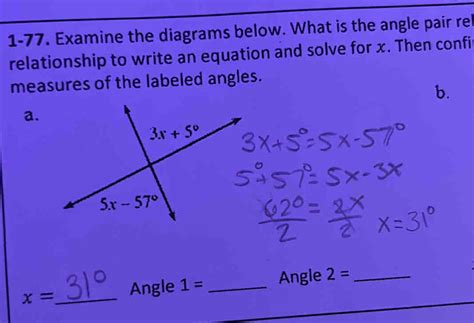 1 77 Examine The Diagrams Below What Is The Angle Pair Rel