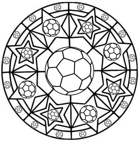 Dibujo Para Colorear Futbol Mandala 51