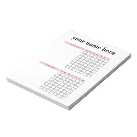 Personalized Chore Chart Notepad Zazzle