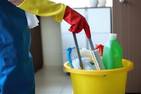 Man Take Mop Bucket Generate Ai Stock Illustration Illustration Of