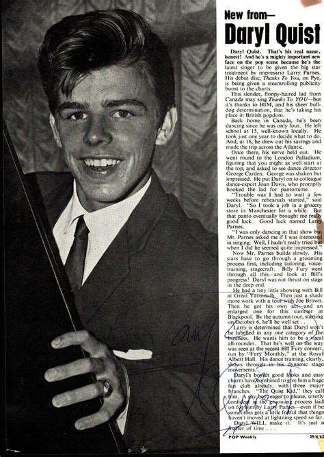 At Auction Daryl Quist Vintage Signed 9x7inch Black And White Magazine Photo All Autographs