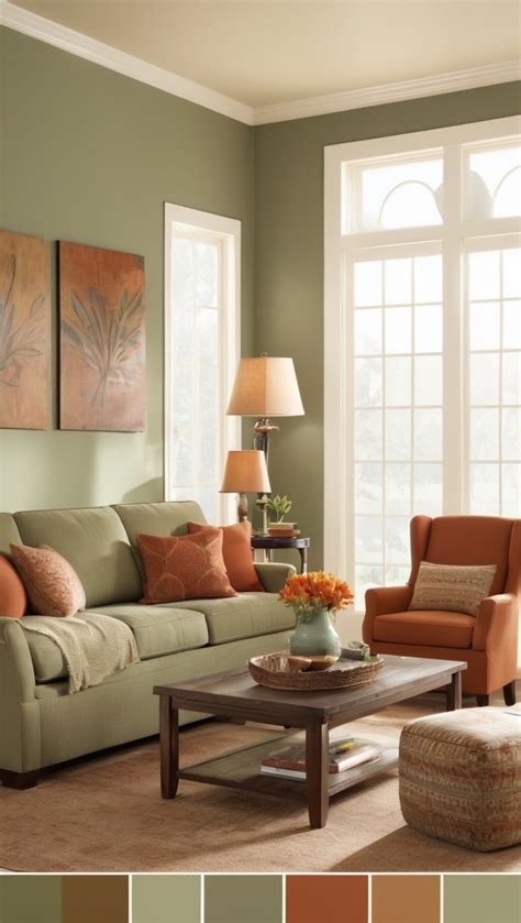 How Can I Style A Sage Green And Rust Living Room For A Cozy Feel