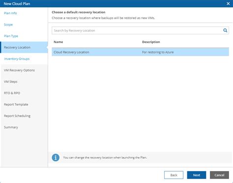 Step Select Recovery Location Veeam Recovery Orchestrator User Guide