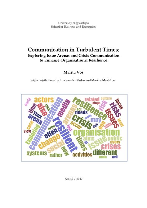 Pdf Communication In Turbulent Times Exploring Issue Arenas And Crisis Communication To