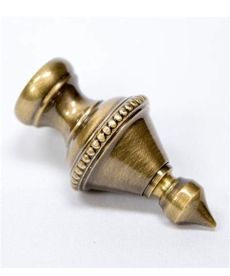 Lampsusa Finials Beaded Knob Antique Brass Finial