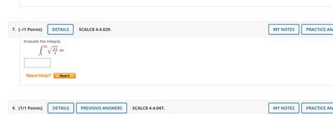 Solved 7 1 Points DETAILS SCALC8 4 4 029 MY NOTES Chegg Com