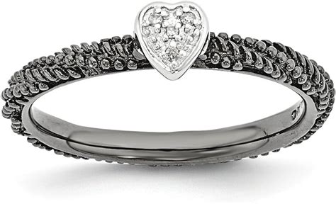 Sonia Jewels Size 5 Sterling Silver Diamond Stackable