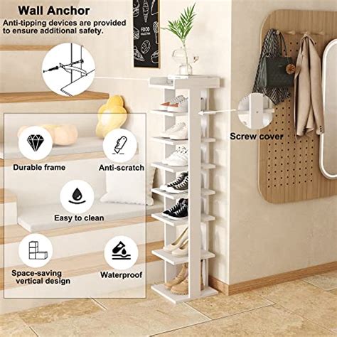 Homefort 7 Tier Wood Shoe Rack Entryway Shoe Tower Vertical Shoe