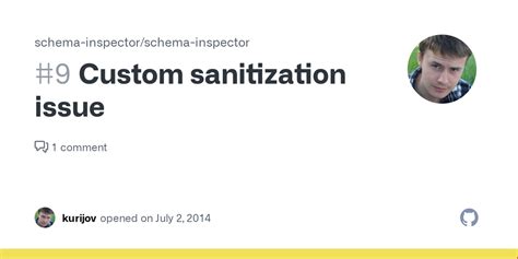 custom sanitization issue · issue 9 · schema inspector schema