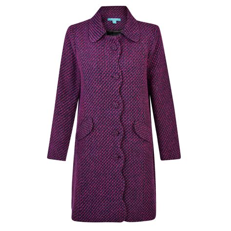 Lana Coat Navy Raspberry Fever London