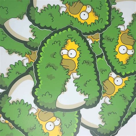 Homer Hiding Bush The Simpsons Sticker 35in Waterproof The Etsy