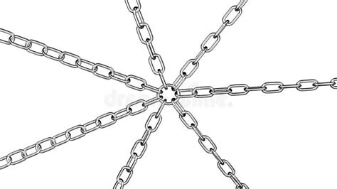 Cadena En La Pantalla Representaci n 3d Stock de ilustración