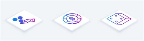 카지노 칩을 들고 아이소메트릭 라인 손을 설정 달러 기호와 게임 주사위 카지노 칩 흰색 정사각형 버튼 벡터 3차원 형태에 대한 스톡 벡터 아트 및 기타 이미지 Istock