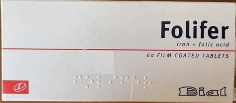 Folifer Iron And Folic Acid Film Coated Tablets 60 Tablets £2460