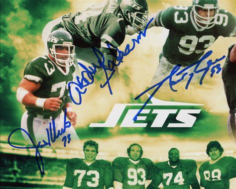 Joe Klecko Marty Lyons And Abdul Salaam Signed Jets 8x10 Photo Jsa