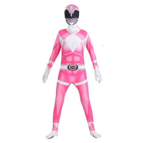 Mighty Morphin Power Rangers Pink Ranger Costume Bodysuit Mask Set