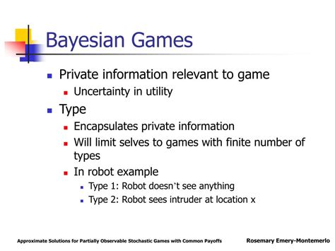 Ppt Approximate Solutions For Partially Observable Stochastic Games