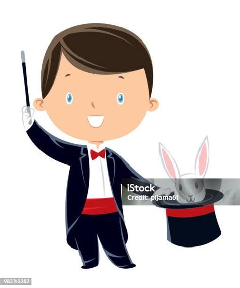마술사 토끼 마술사에 대한 스톡 벡터 아트 및 기타 이미지 마술사 아이 마술 트릭 Istock