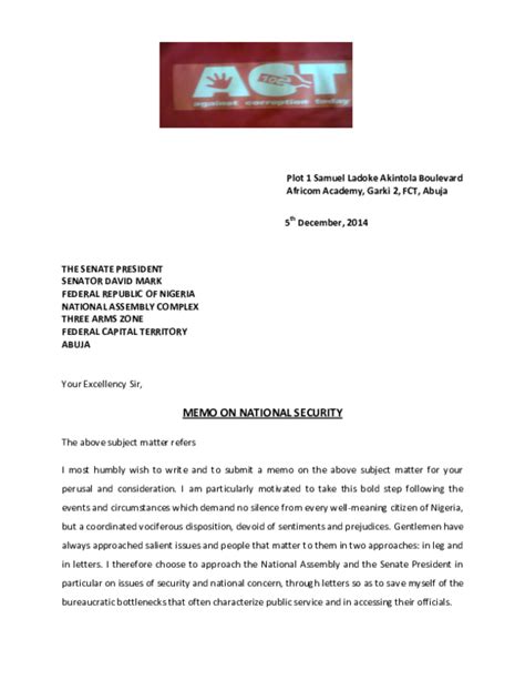 Pdf Memo On National Security