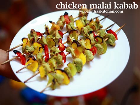 Chicken Malai Kebab Recipe Papithas Kitchen