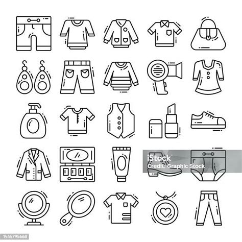 유행 의류 및 액세서리의 컬렉션패션 옷장벡터 일러스트 레이 션 0명에 대한 스톡 벡터 아트 및 기타 이미지 0명 T 셔츠 개인 장식품 Istock