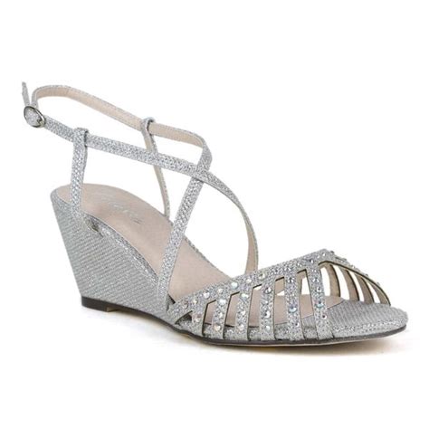 Shop Celeste Womens Cathy 01 Medium Heel Shining T Strap Wedge Sandal