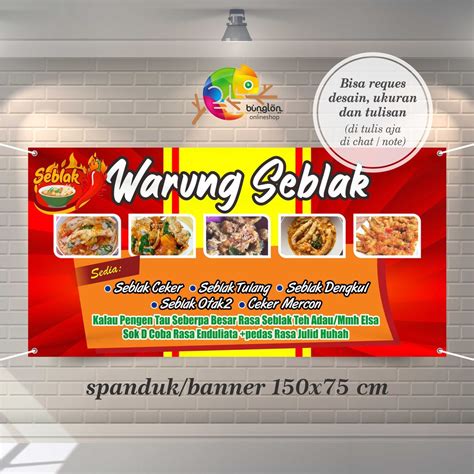 Jual Spanduk Banner 150x75 Cm Spanduk Warung Seblak Spanduk Sosis