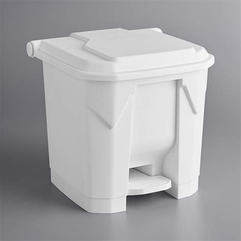Lavex 32 Qt 8 Gallon White Rectangular Step On Trash Can