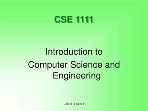 Ppt Cse 1111 Powerpoint Presentation Free Download Id5871611