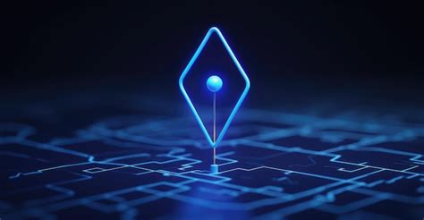 Premium Photo Blue Geolocation Marker On The Map In 3d Style Navigation System Pin