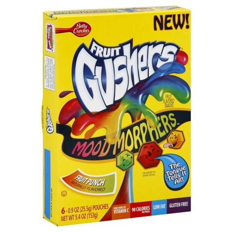 Betty Crocker Fruit Gushers Fruit Snacks Mood Morphers Fruit Punch 6 Ct