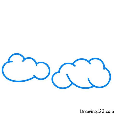 Schritt Zeichnen Sie als Nächstes einen Regenbogen treifen aus zwei Wolken