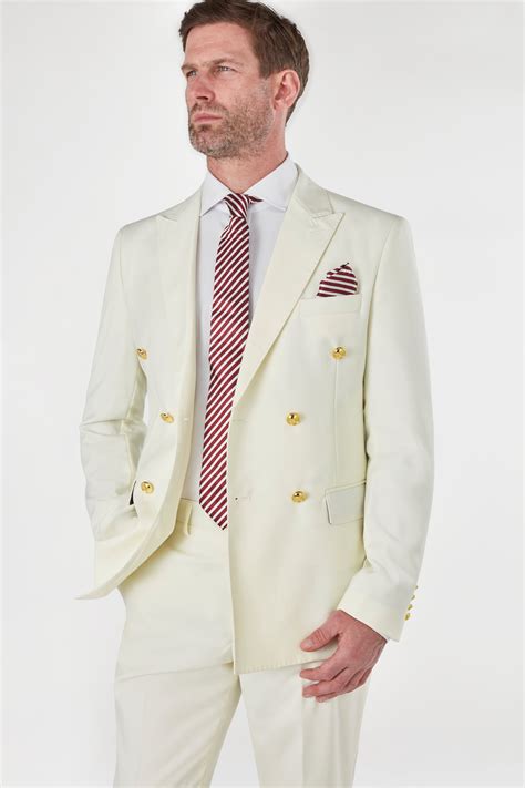 Beige Double Breasted Gold Button Jacket Xposed