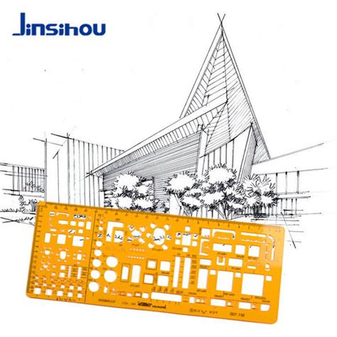 Jinsihou Plastic Drawing Template Stencil Ruler K Resin Soft Architect