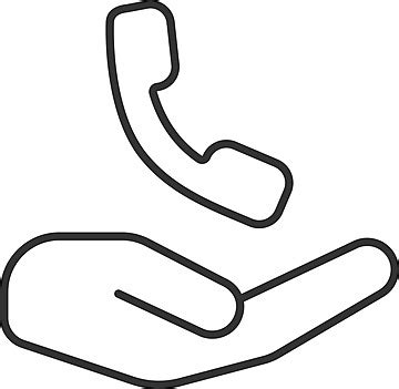 Hand Holding Handset Icon Connection Operator Hotline Vector