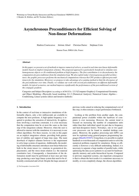 Pdf Asynchronous Preconditioners For Efficient Solving Of Non Linear