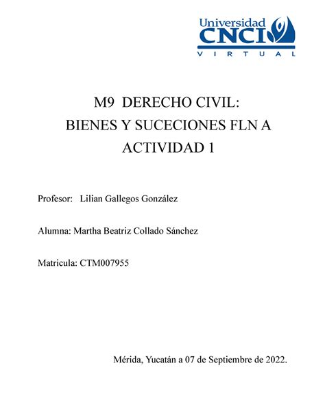 Actividad Derecho Civil Profesor Lilian Gallegos González Alumna Martha Beatriz Collado