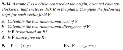 9 14 assume c is a circle centered at the origin